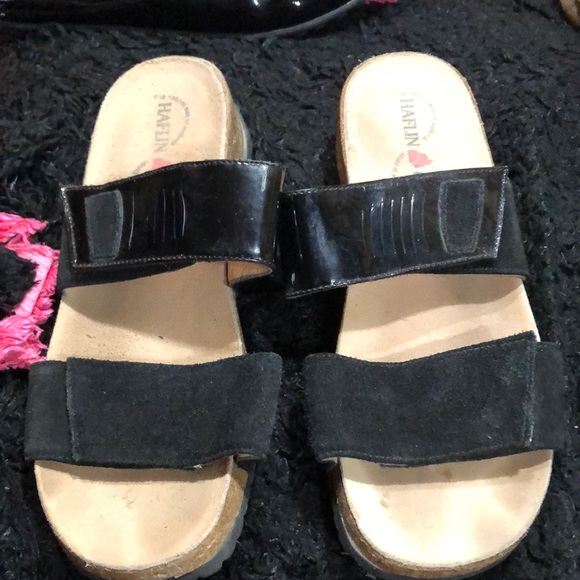 Haflinger | Shoes | Haflinger Double Strap Black Sandals Size 9 One ...
